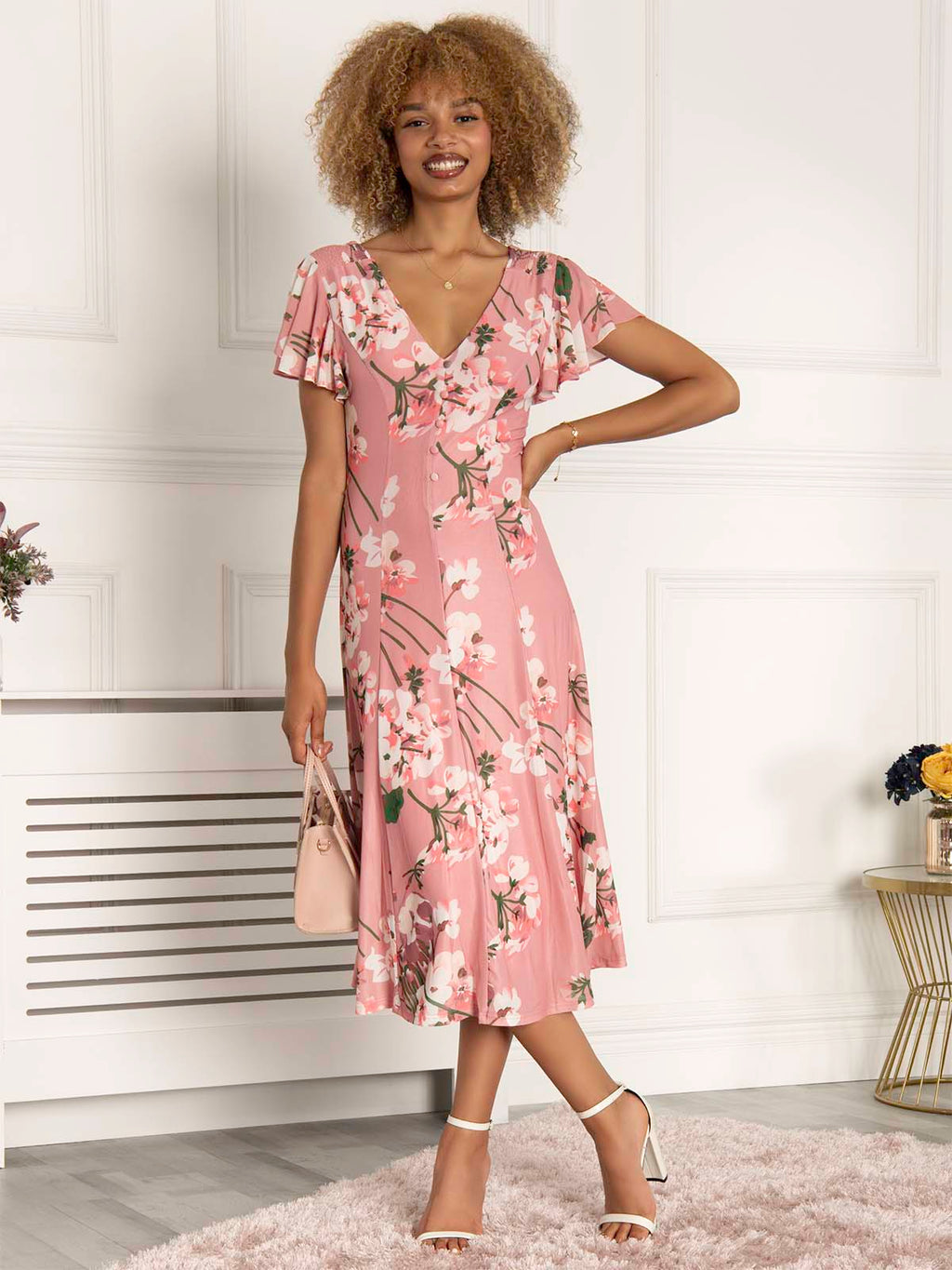 Jolie Moi Bellona Fit & Flare Mesh Dress, Coral Pink – Jolie Moi Retail
